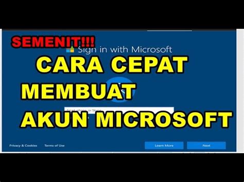 CARA MEMBUAT AKUN MICROSOFT TERBARU GRATIS YouTube