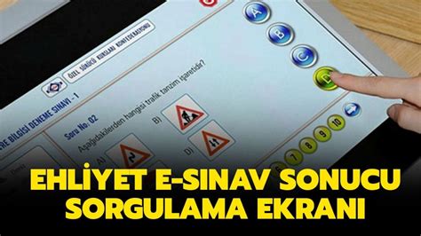 MEB E sınav ehliyet sonucu sorgulama ekranı Ehliyet sınav sonuçları