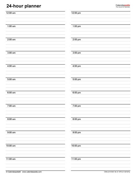 Free Printable Daily Hourly Planner Template 2024 CALENDAR PRINTABLE