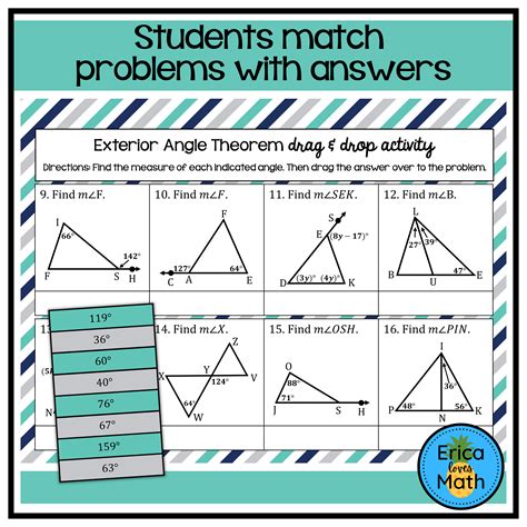 triangle angle theorems digital activity drag and drop made by teachers