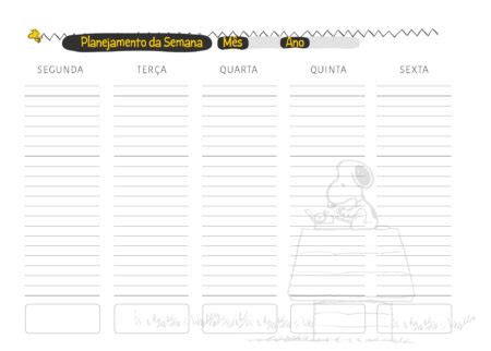 Caderno Planejamento Professor Snoopy Planejamento Da Semana