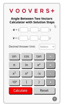 Angle Between Two Vectors Calculator Best Solution Steps