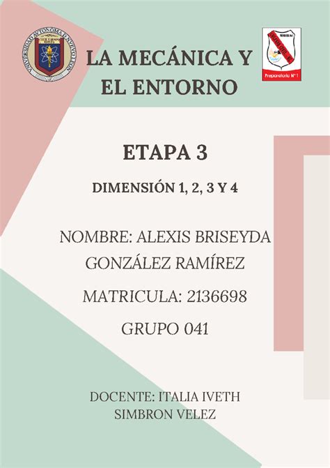 Etapa 3 TODAS las AR La mecánica en el entorno LA MECÁNICA Y EL