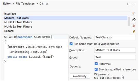 Create Unit Tests Jetbrains Rider Documentation