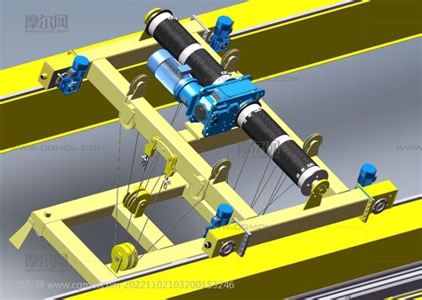 双梁桥式起重机 行车3D数模图纸 机械工具模型下载 摩尔网CGMOL