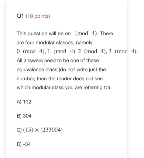 how can i determine equivalence class for c do i just do each mod separate then multiply r
