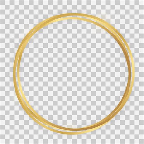 Marco de círculo triple dorado brillante con efectos brillantes y