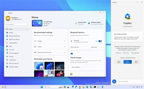 Windows 11 Build 23493 Windows Copilot Settings Home File Explorer More