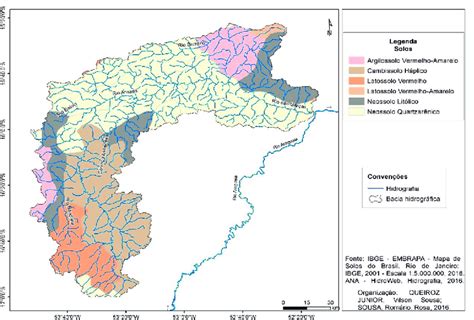 Mapa De Classes Pedol Gicas Da Bacia Hidrogr Fica Do Rio Das Gar As