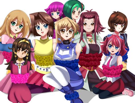 Safebooru 6girls Arms Behind Back Arms Folded Black Eyes Blonde Hair Blue Dress Blue Eyes