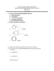 Nomenclatura de Hidrocarburos Cíclicos y Acíclicos Ejercicios y