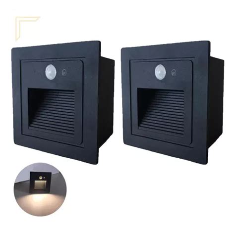 L Mpara Acende A Luz Kit Balizador Led Embutir Sensor Presen A Parede