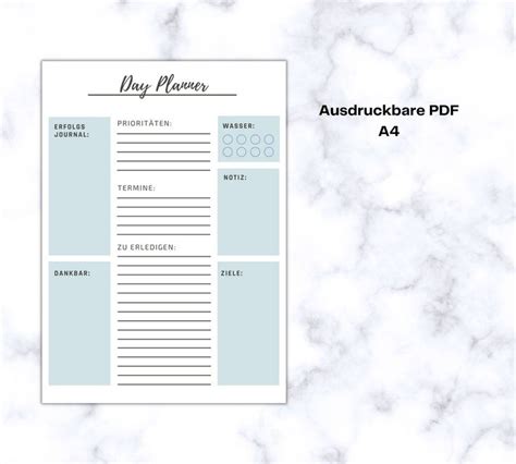 Tagesplaner Zum Drucken Aufgabenliste To Do Liste Checkliste Day