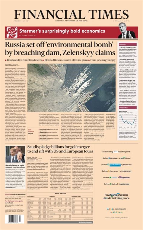 Financial Times Front Page 7th Of June 2023 Tomorrow S Papers Today