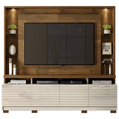 Estante Home Theather para TV até 60 Pol LED 8 Pés Acácia Tronco