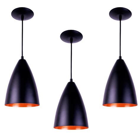 Pendente Luminaria Lustre Kit Vegas Preto Cobre Shopee Brasil