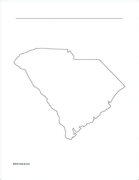 South Carolina Blank Printable Map Of South Carolina Sallie Borrink