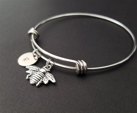 Bumblebee Bangle Bee Charm Bracelet Expandable Bangle Etsy