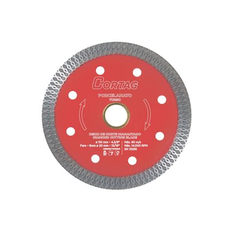 Disco De Corte Diamantado Porcelanato 110mm Cortag
