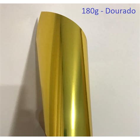 Papel Laminado Lamicote Dourado A G Face Folhas