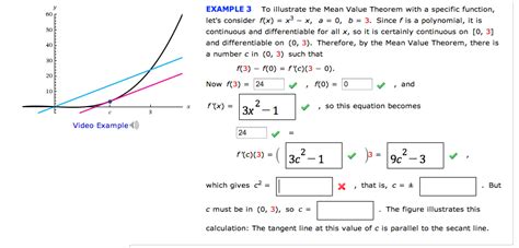 solved to illustrate the mean value theorem with a specific