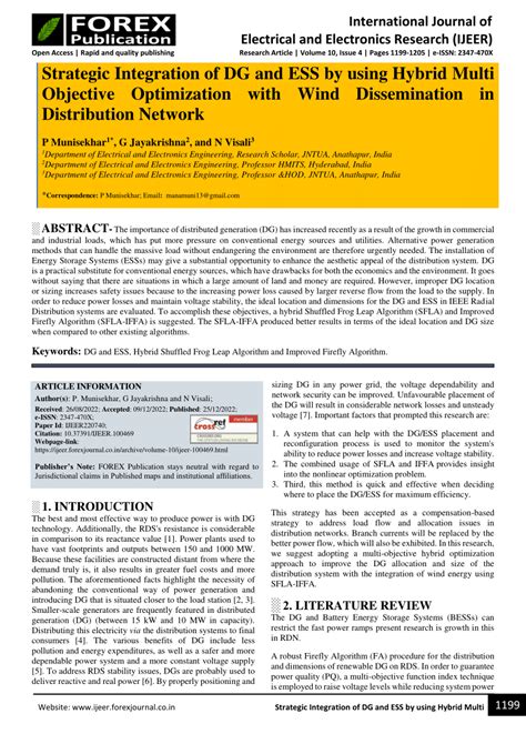 pdf strategic integration of dg and ess by using hybrid multi objective optimization with wind