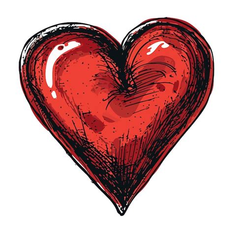 Premium Vector Heart Hand Drawn Valentines Day