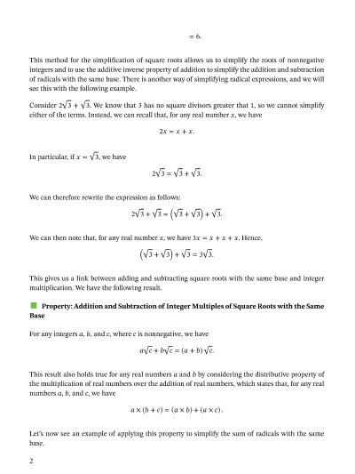 lesson adding and subtracting square roots nagwa