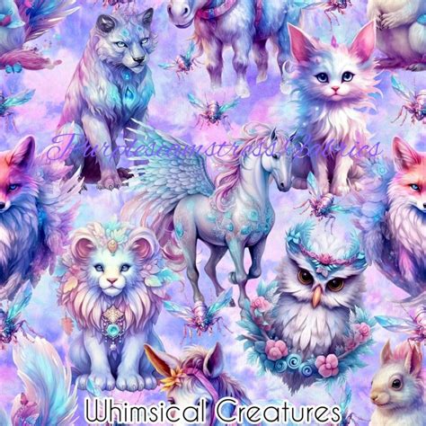 Whimsical Creatures Purpleseamstress Fabric
