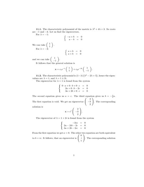11 1 the characteristic polynomial of the matrix is λ
