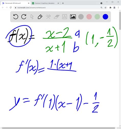 solved find an equation of the tangent line to the graph of the function at the given point