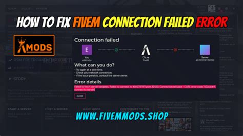 How To Fix FiveM Connection Failed Error 2024 Methods Fivem Mods