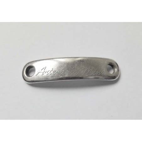 Entrepieza zamak baño de plata 29 x 7 mm chapa lisa pequeña