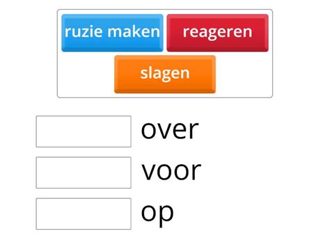 Werkwoorden Met Vaste Preposities Match Up