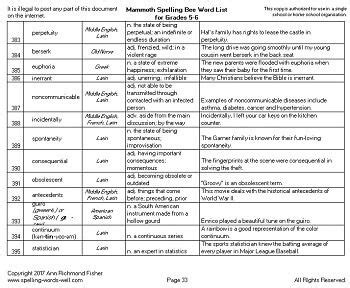 Third Grade Spelling Words Spelling Bee Word List Spell Bee
