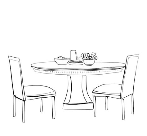 Premium Vector Cafe Table With Chairs Hand Drawn Sketch Converted To