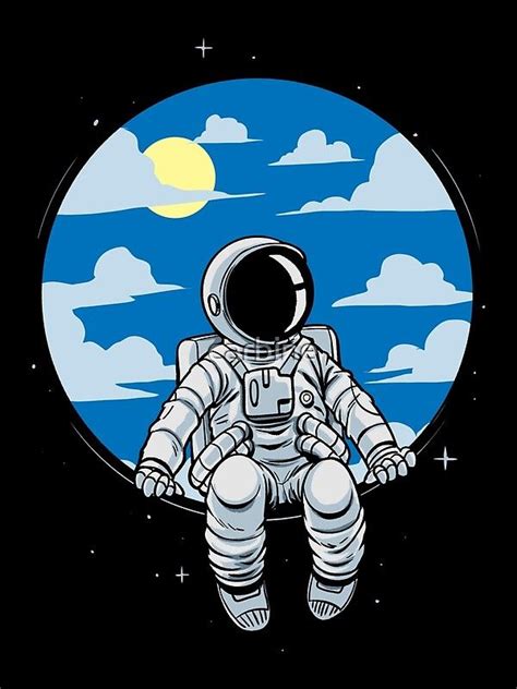 An Astronaut Sitting On The Moon With Clouds In The Background