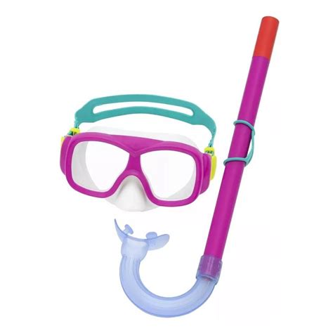 Set De Natacion Clasico Snorkel Antiparras Bestway Fucsia