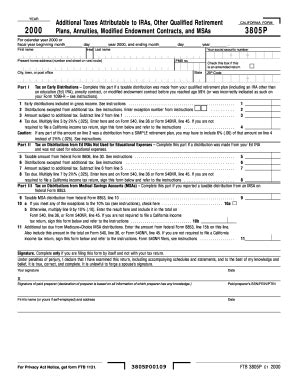 CA FTB 3805P 2000 Fill And Sign Printable Template Online