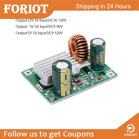 Foriot Dc 9V 12V 24V 36V 48V 72V 84V 120V To 5V 3A Step Down Module