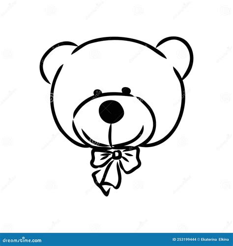 Hand Drawn Isolated Teddy Bear Doodle Vector Illustration Stock Vector