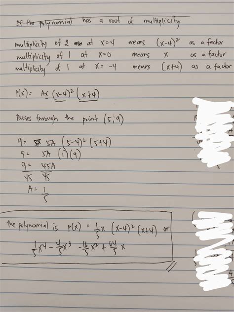 Solved The Polynomial Of Degree 4 P X Has A Root Of Multiplicity 2