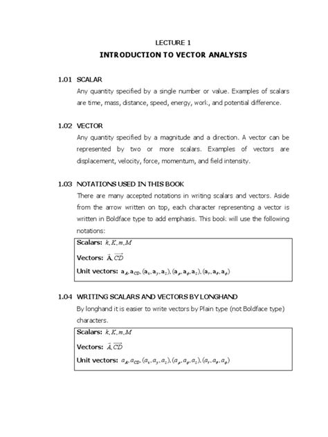 chapter 01 introduction to vector analysis pdf norm mathematics euclidean vector