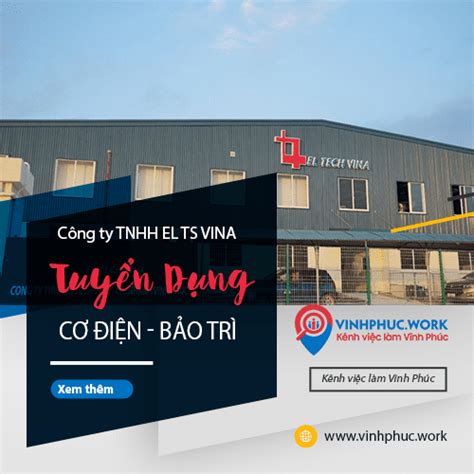 Công ty TNHH EL TS VINA Tuyển dụng Nhân viên Cơ điện Bảo trì Việc