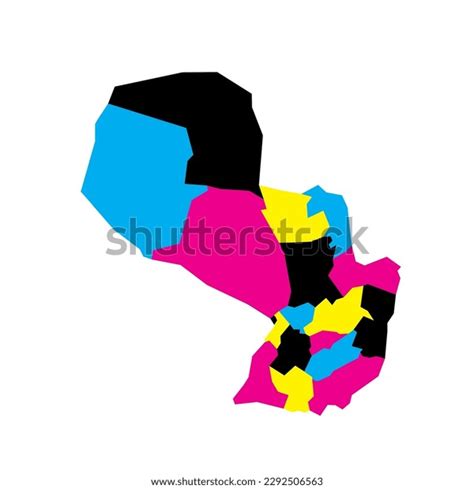 Paraguay Political Map Administrative Divisions Departments Stock