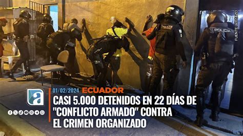 Casi 5 000 detenidos en 22 días de conflicto armado contra el crimen