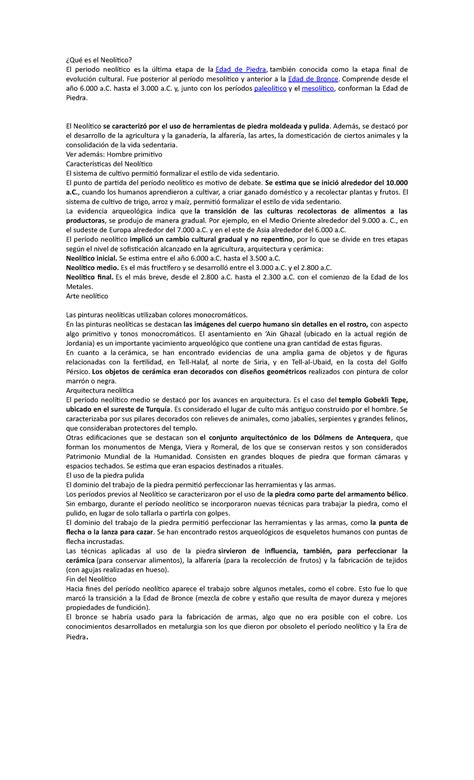 Qué es el Neolítico CHGFCGHJHBK Qué es el Neolítico El periodo