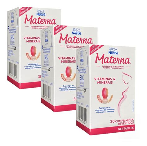 Kit Nestl Materna Vitamina Para Gestantes Comprimidos Frete Gr Tis