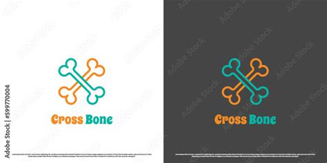 Crossed Healthy Bones Logo Design Illustration Simple Flat Silhouette