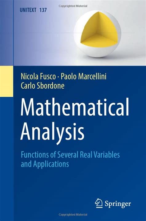 mathematical analysis functions of several real variables and applications by nicola fusco